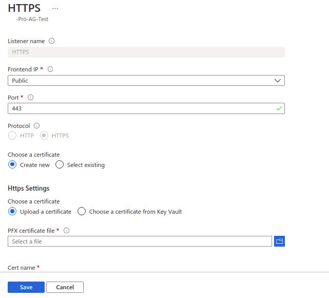 Uploading SSL certificate to Azure Application gateway